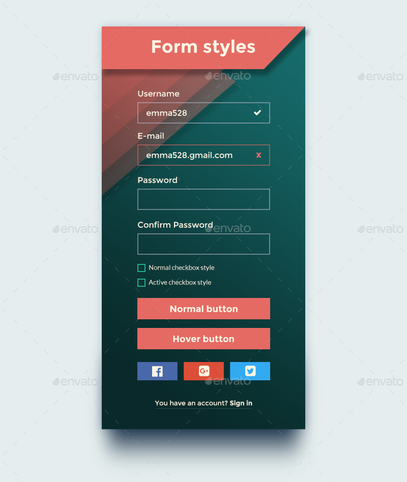 Modern Web Forms, Web Elements | GraphicRiver